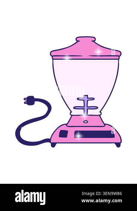 glitter effect animation of hand drawn cartoon of a food blender Stock ...