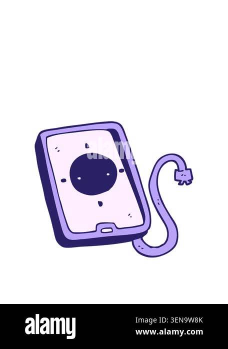 stretching up animation of cartoon mobile phone device Stock Video ...
