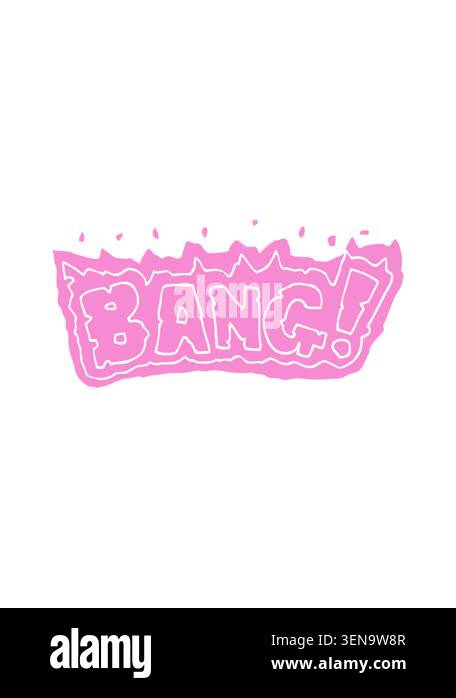 pressure popping animation of doodle word bang Stock Video Footage - Alamy