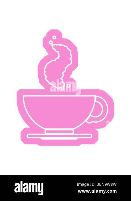 jiggle and pause animation of vector icon illustration of a hot cup of ...
