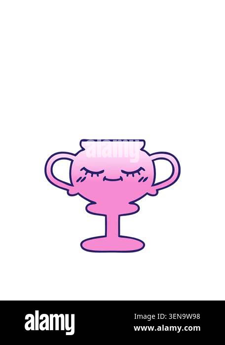 jumping motion animation of gradient shaded cartoon of a trophy Stock ...
