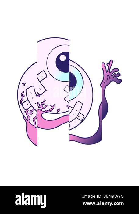 splitting motion animation of cartoon injured eyeball Stock Video ...