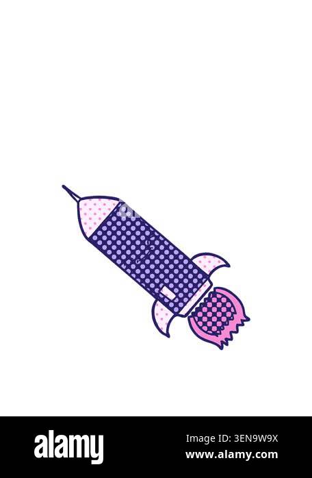 jumping motion animation of drawing of a rocket Stock Video Footage - Alamy
