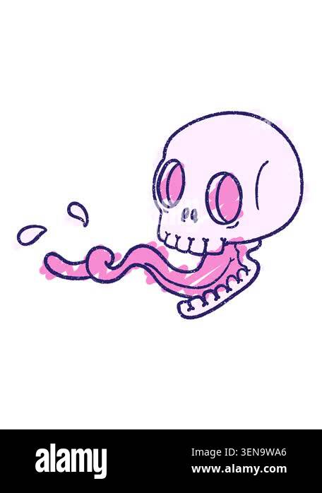 bob and pause animation of Spooky Skull Chalk Drawing Stock Video ...