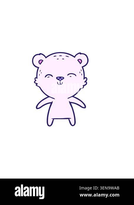 horizontally vibrating animation of polar bear cartoon Stock Video ...