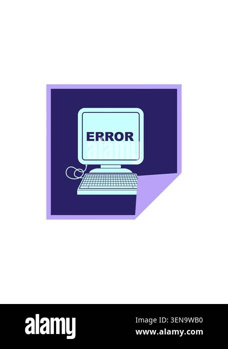 splitting effect animation of computer error vector illustration square ...