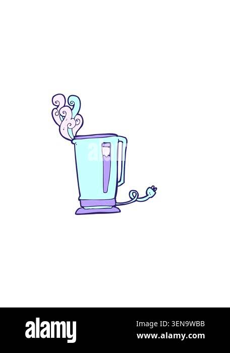 horizontally vibrating animation of cartoon drawing of kettle Stock ...