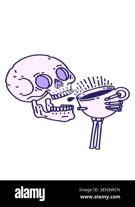 bobbing motion animation of tattoo in traditional style of a skull ...