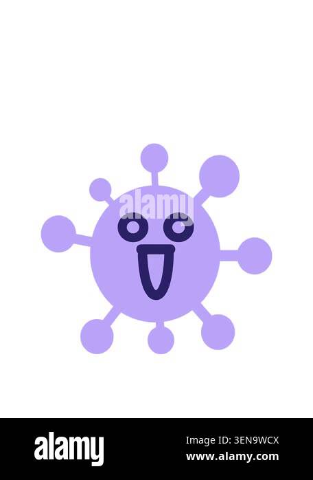 stretching up animation of happy blank eye virus Stock Video Footage ...