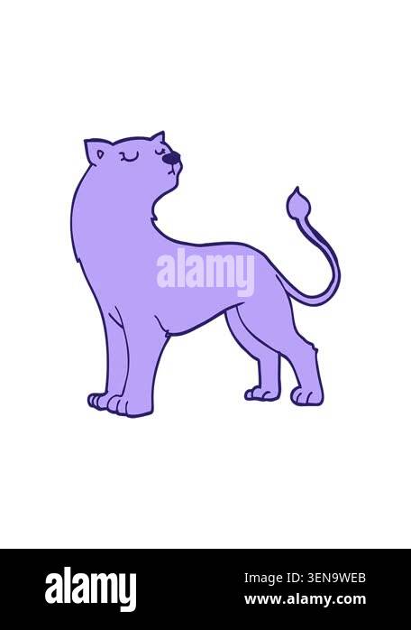 popping motion animation of cartoon lioness Stock Video Footage - Alamy