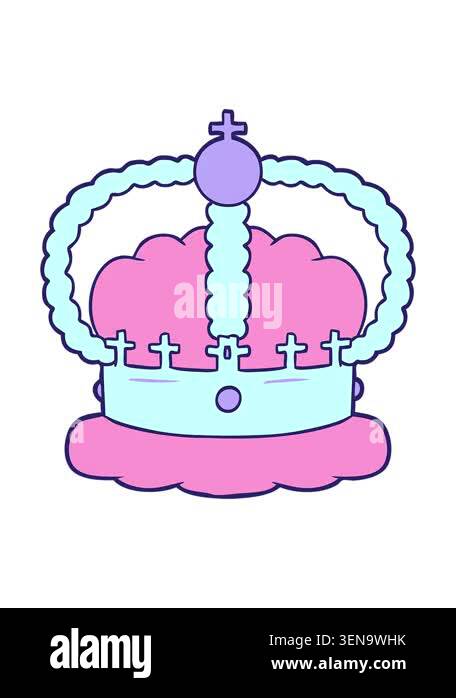 bobbing motion animation of cartoon crown drawing Stock Video Footage ...