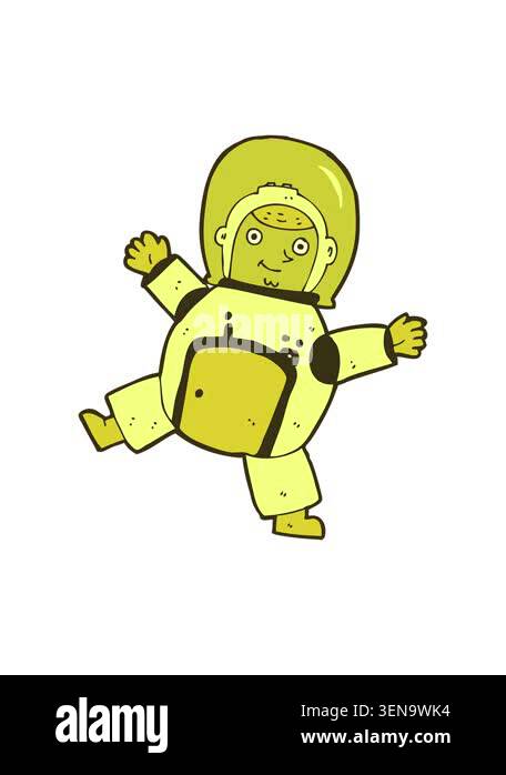 changing color animation of cartoon of astronaut Stock Video Footage ...