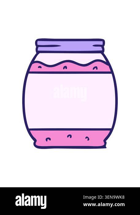 shine light effect animation of hand drawn doodle of a strawberry jam ...