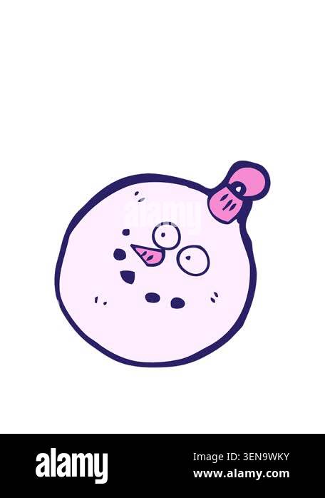 stretching up animation of cartoon snowman face bauble Stock Video ...