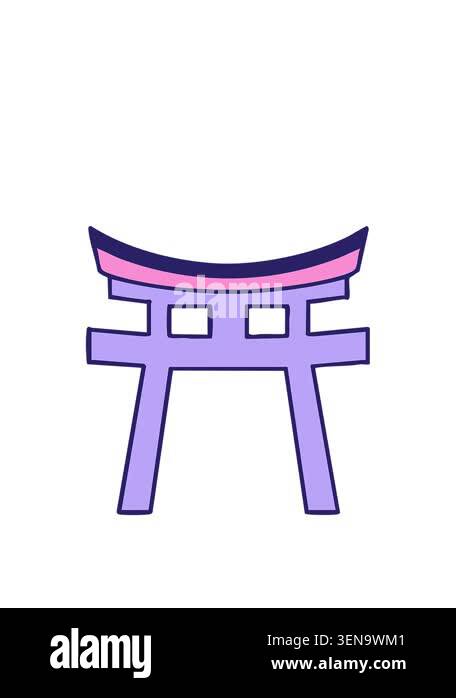 stretching up animation of a japanese shinto torii shrine gate Stock ...