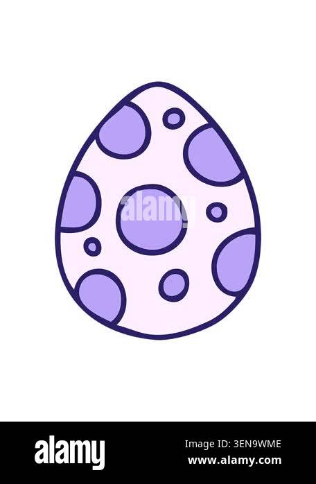 bobbing motion animation of a hand drawn quirky cartoon easter egg ...