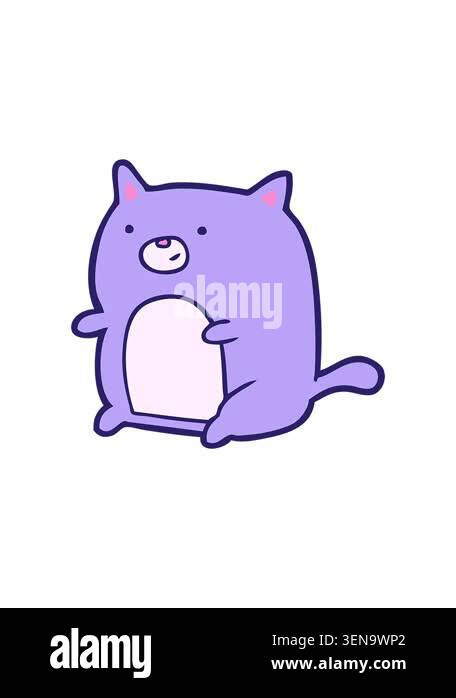 bobbing motion animation of a fun cartoon cat Stock Video Footage - Alamy