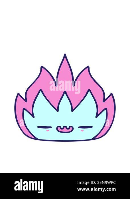 bobbing motion animation of cartoon of a cute flame demon Stock Video ...
