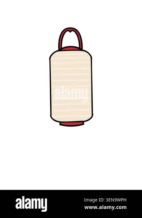 rise and float animation of traditional japanese hanging paper lantern ...