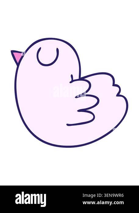 pixelize effect animation of hand drawn cartoon yellow bird Stock Video ...