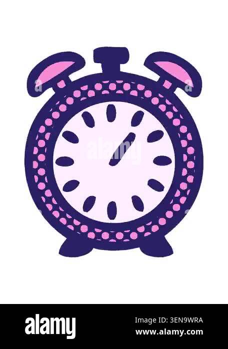 shivering motion animation of comic book style cartoon of a alarm clock ...