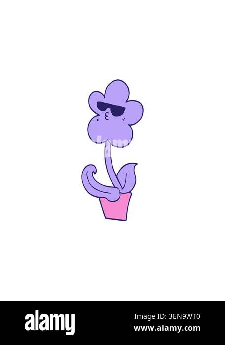 radioactive glowing animation of cool cartoon flower Stock Video ...