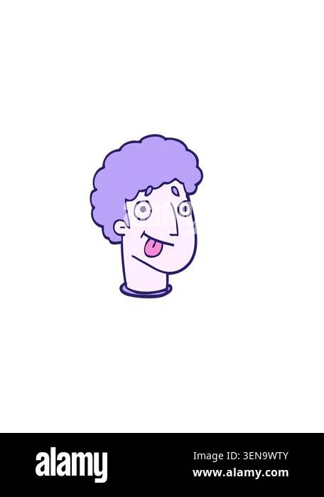 horizontally vibrating animation of cartoon doodle male face Stock ...