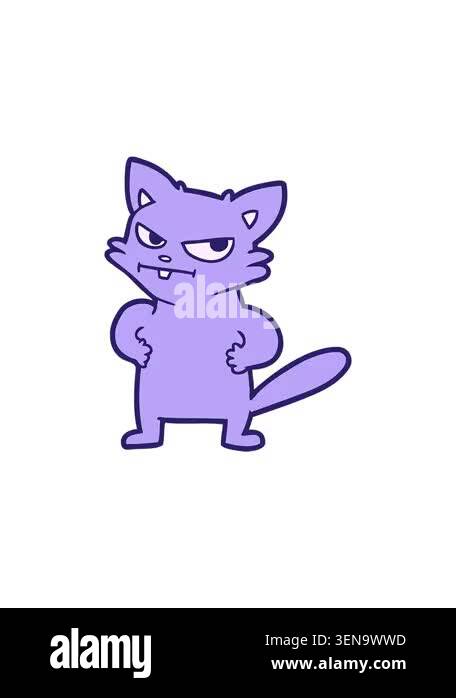 flashy sales animation of cartoon annoyed cat Stock Video Footage - Alamy