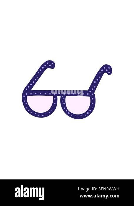 attention grabbing animation of cartoon doodle glasses Stock Video ...