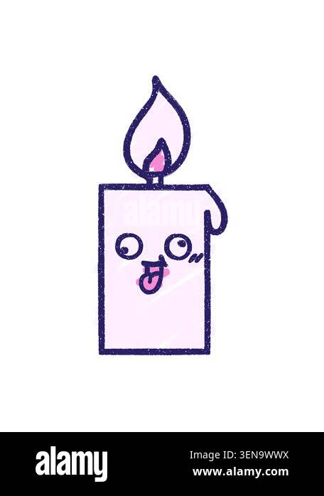 shaking motion animation of Candle Drawing in chalk Stock Video Footage ...