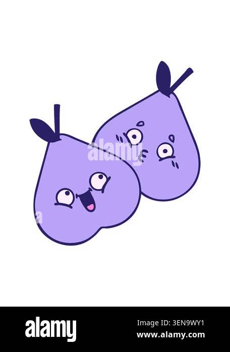 bobbing motion animation of cute cartoon of a green pear illustration ...