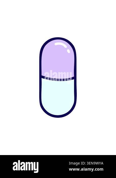 neon light effect animation of tattoo in traditional style of a pill ...