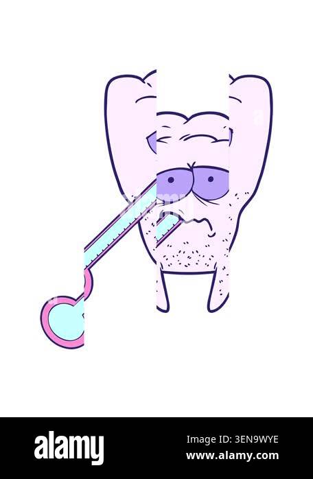 splitting motion animation of cartoon unhealthy tooth Stock Video ...
