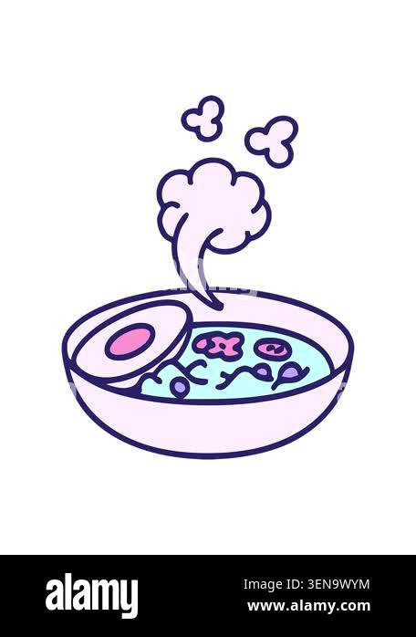 bobbing motion animation of a hot bowl of japanese ramen Stock Video ...