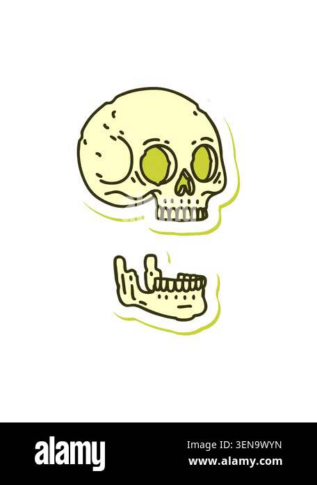 changing color animation of spooky skull design Stock Video Footage - Alamy