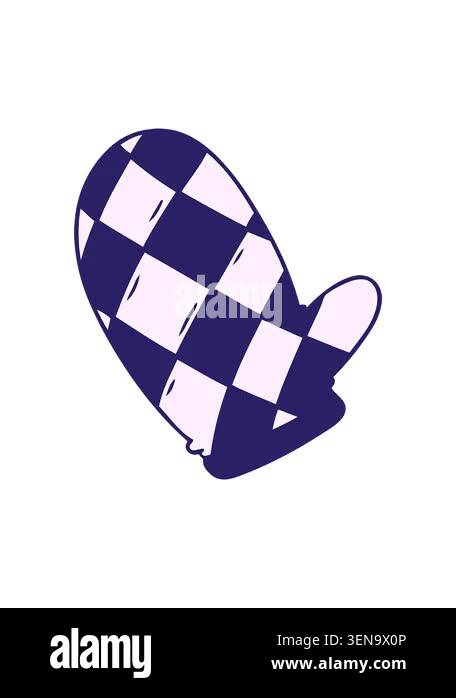 spinning motion animation of hand drawn cartoon doodle of an oven glove ...