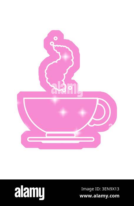 glitter effect animation of vector icon illustration of a hot cup of ...
