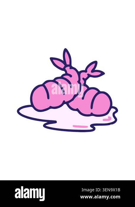 attention grabbing animation of japanese fried shrimp food snack Stock ...
