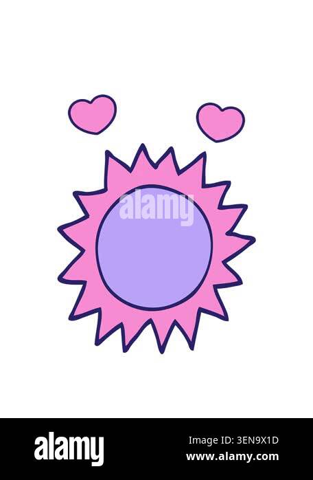 spinning hearts animation of cartoon sun design Stock Video Footage - Alamy