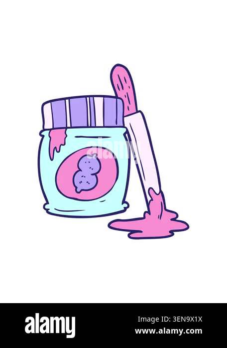 pixelize effect animation of cartoon jar of peanut butter Stock Video ...