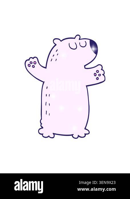 glitter effect animation of polar bear cartoon element Stock Video ...
