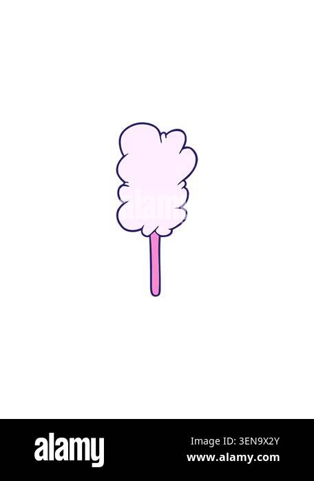 flashy sales animation of cartoon candy floss on stick Stock Video ...