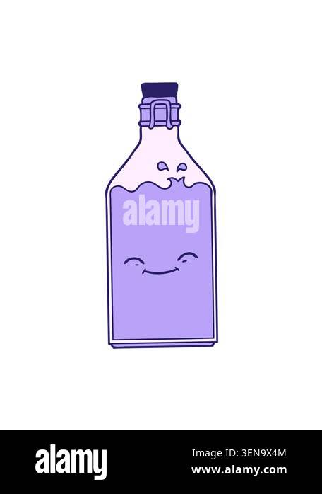 jiggle motion animation of cartoon old water bottle Stock Video Footage ...