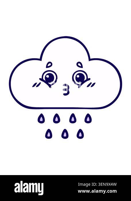 neon light effect animation of cartoon of a cloud Stock Video Footage ...