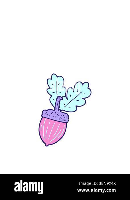 jumping motion animation of cartoon doodle acorn Stock Video Footage ...