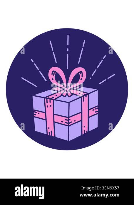 vibrating motion animation of drawing of christmas present Stock Video ...