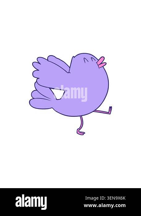 radioactive glowing animation of Cartoon of cute fun Bird Stock Video ...