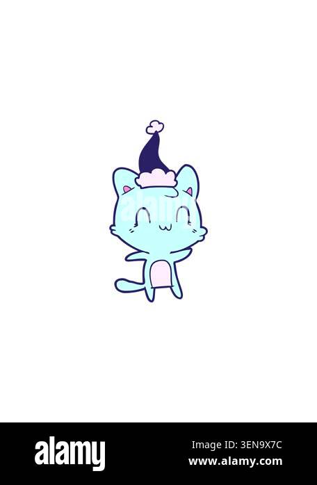 sales flash animation of hand drawn line drawing of a happy cat wearing ...