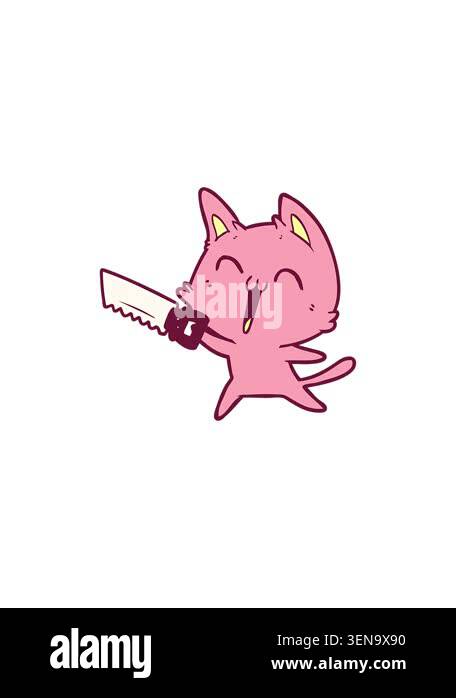 sales flash animation of happy cartoon cat in bright glow color Stock ...