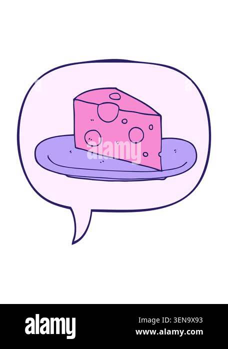 pressure popping animation of cartoon cheese with speech bubble Stock ...